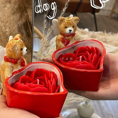 STILL【玫瑰小熊】创意实用香薰蜡烛伴手礼送闺蜜女友生日礼物