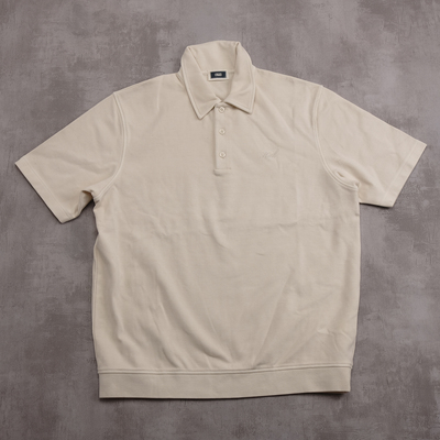 kith Crystal Wash水晶水洗卡其色燕麦色翻领短袖T恤