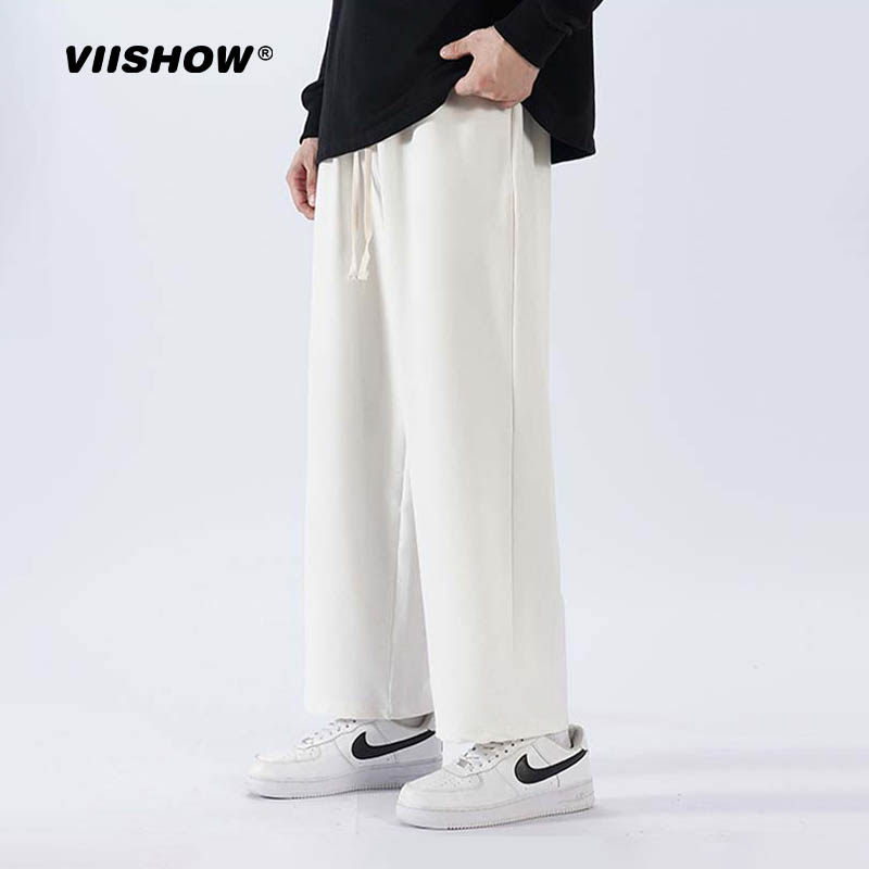 VISHOW直筒休闲长裤男夏季运动潮牌男生宽松阔腿九分小西裤子