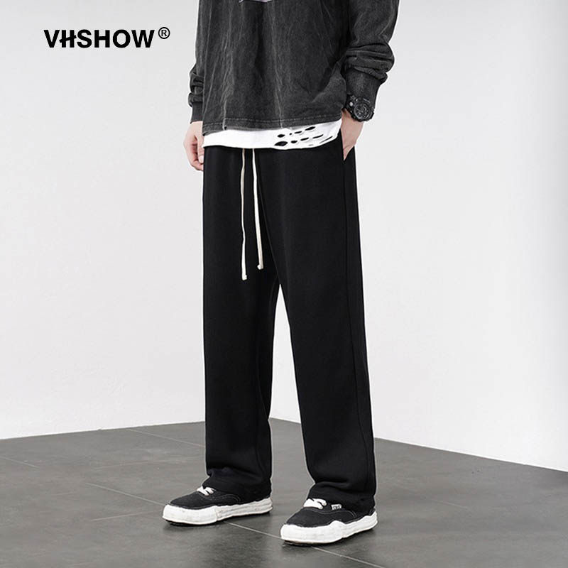 VISHOW休闲裤男2024春季新款ins潮牌情侣百搭宽松直筒束脚卫裤子