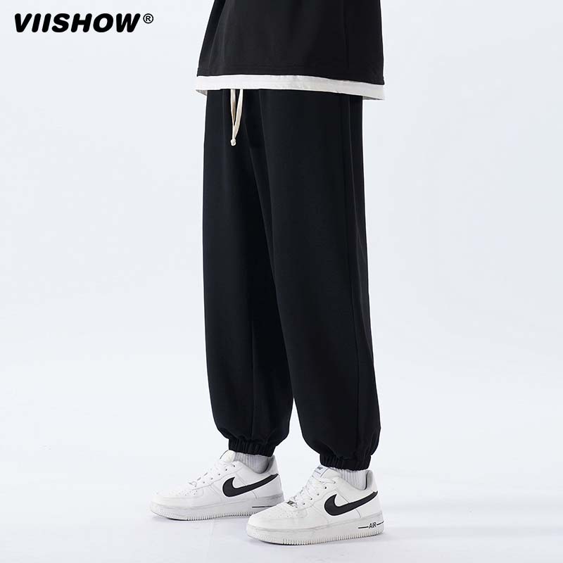 VIISHOW裤子男夏季宽松束脚潮牌休闲长裤青少年薄款运动卫裤男