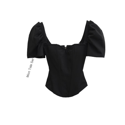 修身背心显瘦内搭露肩上衣