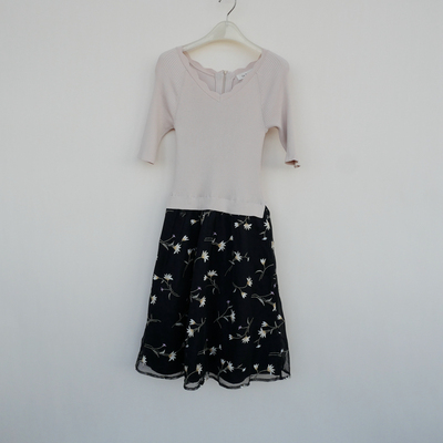 专柜正品超值女夏拼接短袖连衣裙