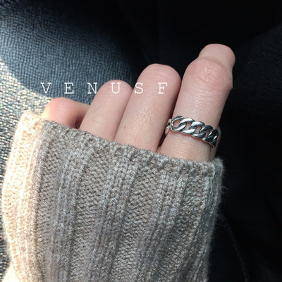 ins风定制简约复古做旧925戒指