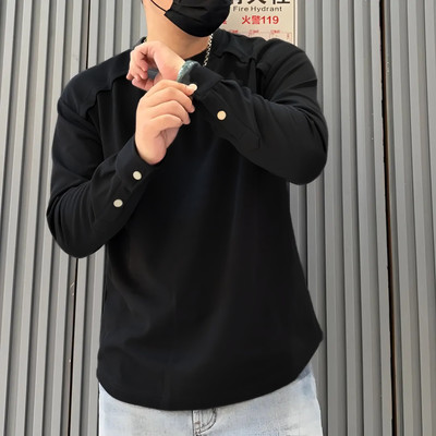 痞帅慵懒风男装上衣男款爆款2025新款男士打底衫长袖卫衣