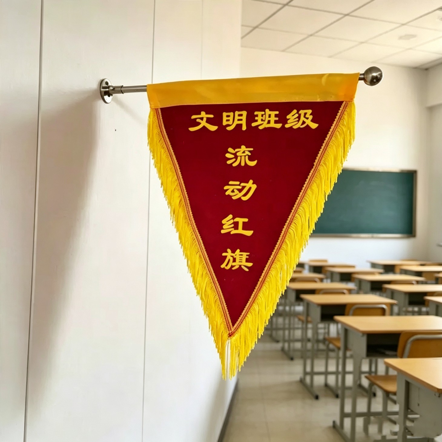 Q25型不锈钢墙旗杆锦旗流动红旗商店铺广告旗墙壁走廊仿古旗挂杆