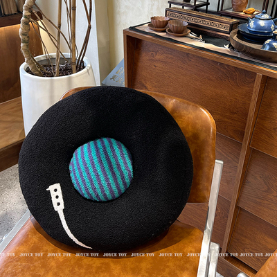 创意仿真唱片抱枕圆形靠垫沙发摆设复古风装饰坐垫汽车椅子垫送礼