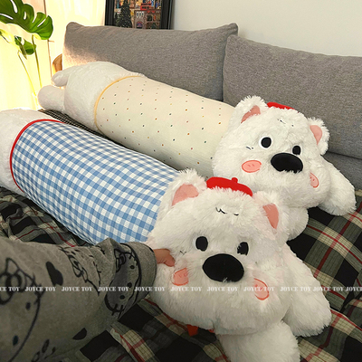可爱西高地长条趴趴小狗夹腿抱枕毛绒玩具床上睡觉娃娃沙发靠枕