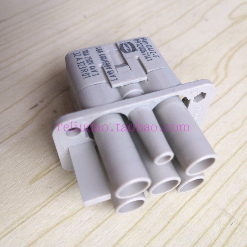 HARTING连接器09120063141母芯HAN-Q4/2-F冷压针40A690V原装六芯_虎窝淘