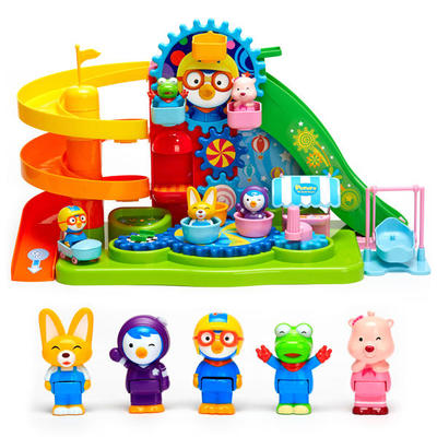 韩国pororo公交车玩具轨道