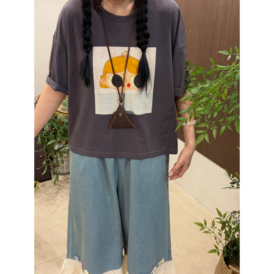 DA.7-夏上新夏日森系文艺休闲百搭显瘦大眼睛女孩短款短袖T恤8502