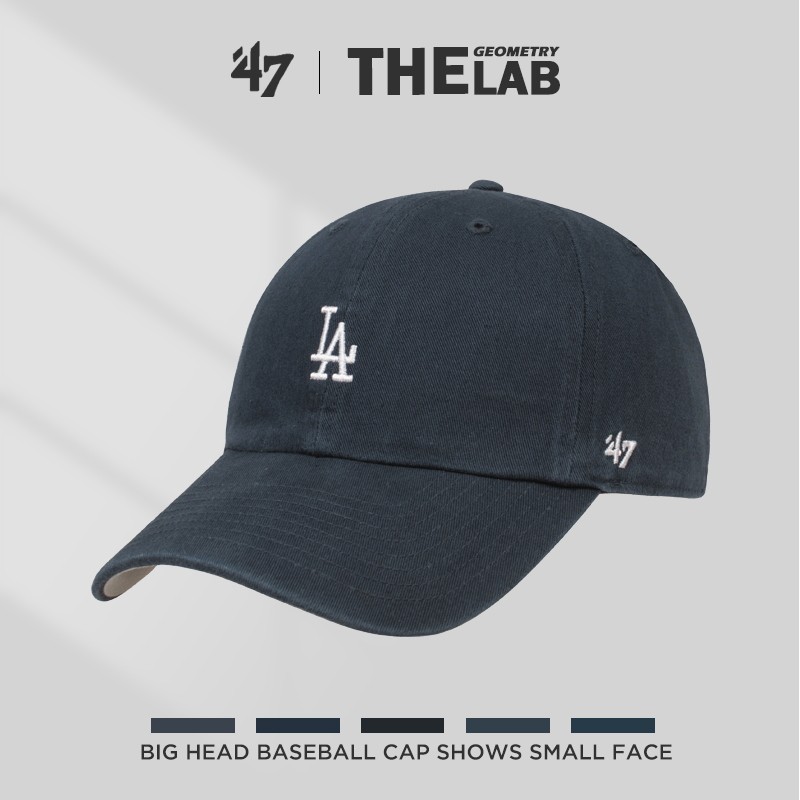 47brand藏蓝色ny帽子美式小标LA鸭舌帽男士mlb棒球帽女秋冬遮阳帽_虎窝淘