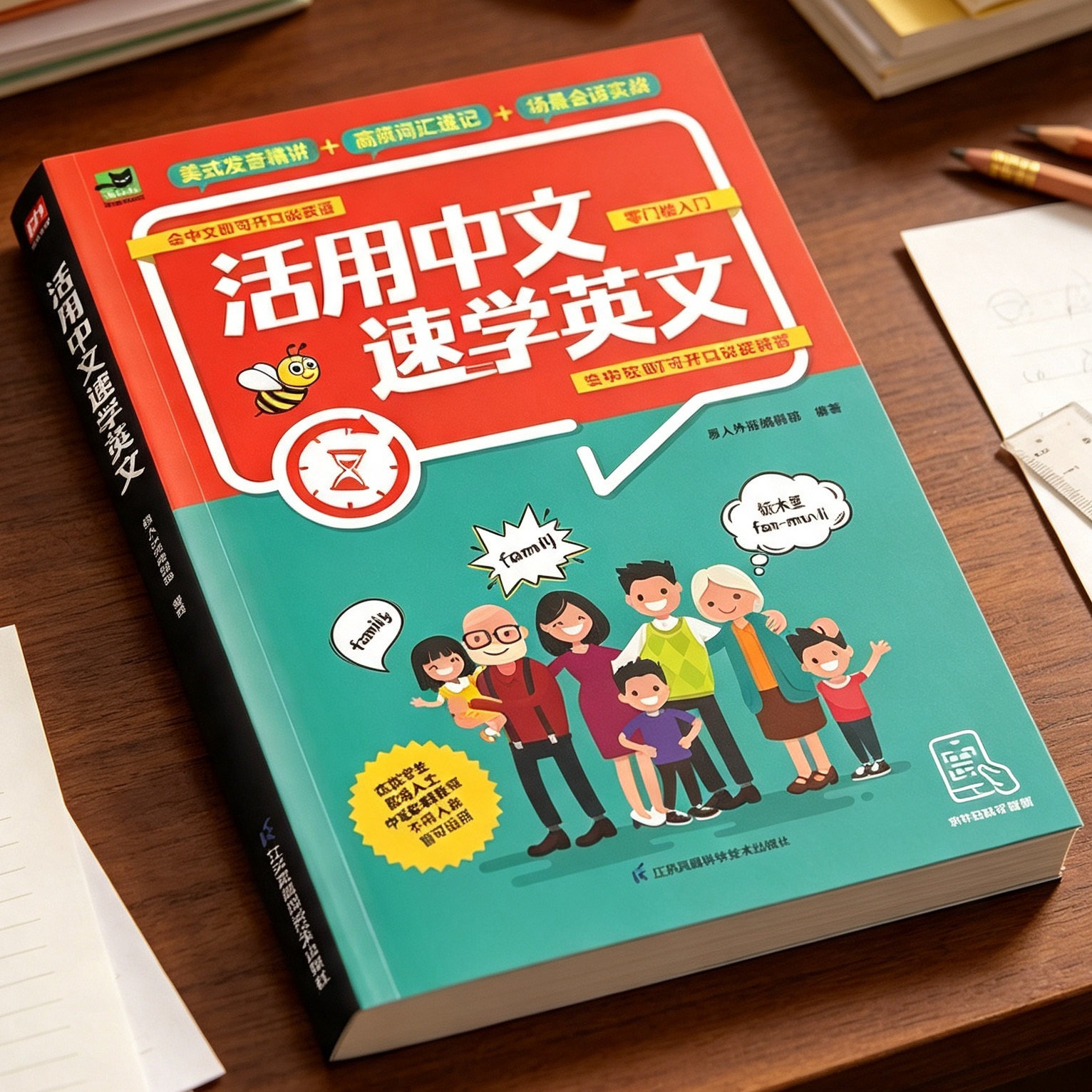 活用中文速学英文正版儿童启蒙早教书口语日常对话速成工具书籍会中文就会说英文的书英语入门自学零基础小学自然拼读英语教材音标