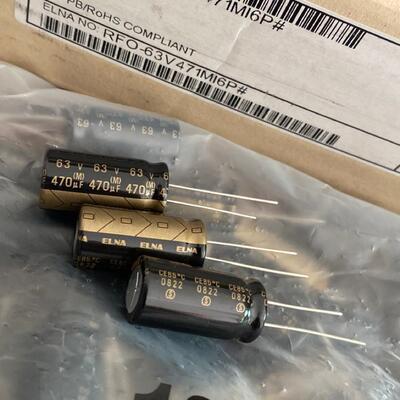 63V470UF 470UF63V ELNA伊娜 RFO系列音频电解电容器 12*25