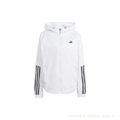 Adidas阿迪达斯女装2024春季新款跑步健身运动休闲连帽夹克IS8042