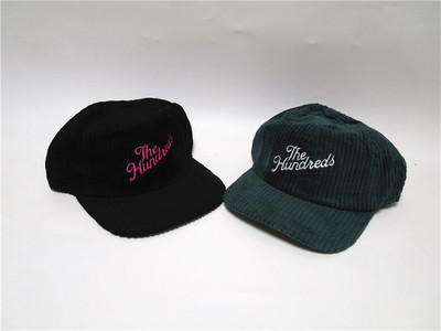 美式加州复古纯色条绒素款老爹帽