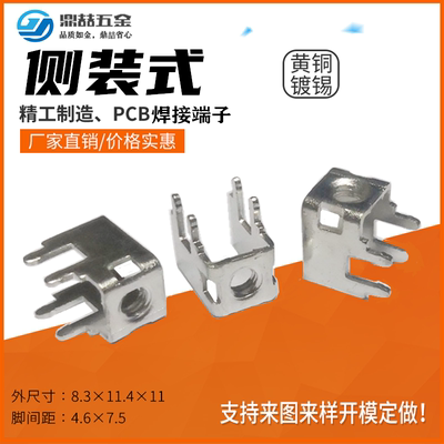 侧装 螺钉式pcb接线端子 焊接端子 控制板攻牙端子 PCB-12/DZ-21