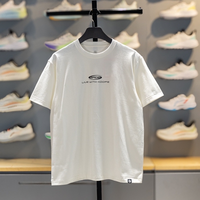 李宁男子亲肤舒适短袖文化衫