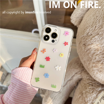 卡通可爱少女心小花透明手机壳