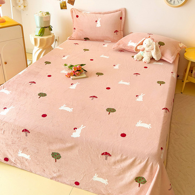 定做牛奶绒床单300*245