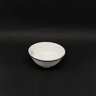 则武蔷薇系列餐碗骨瓷花纹金边