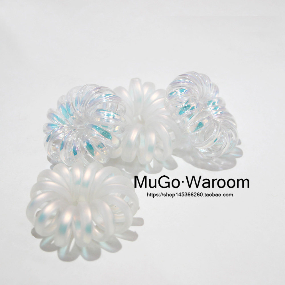 MuGo 雾面质感雷蛇亮面大号基础弹力马尾加粗电话线发圈皮筋发饰