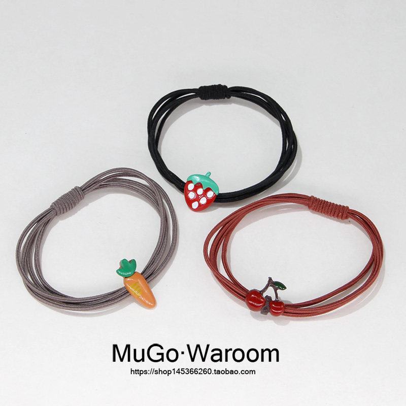 MuGo 杨倩同款可爱草莓发圈发饰头绳水果弹力发绳扎头发马尾皮筋