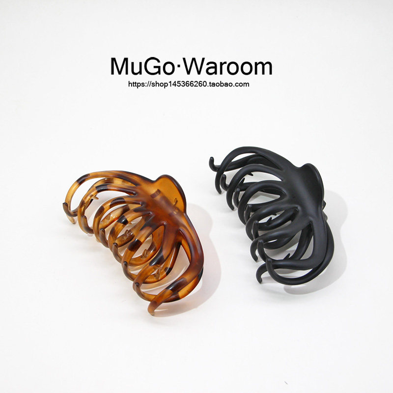 MuGo韩式简约中号抓夹洗澡后脑勺盘发发夹10cm磨砂圆弧形抓夹发饰