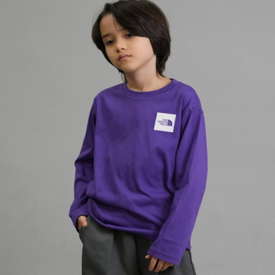 日本代购 童装 THE NORTH FACE 北脸小logo休闲柔软易干燥长袖T恤
