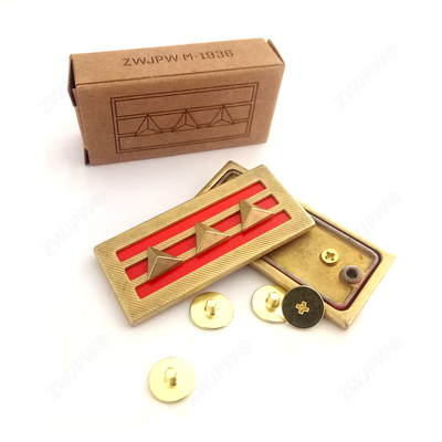 抗战中式校官表面做旧处理领章