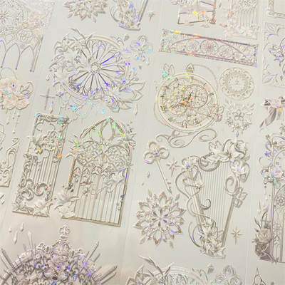 手帐分装胶带h24花庭窗前巫女sama半透明窗PET古风素材账流麻贴纸