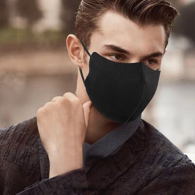 1/3/5pc Activated Carbon Pm2.5 Face Masken Black Comfortable