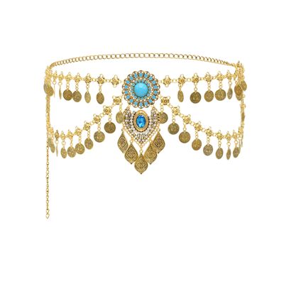 New Bohemian Coin Tassels Faux Turquoise Waist Chain for