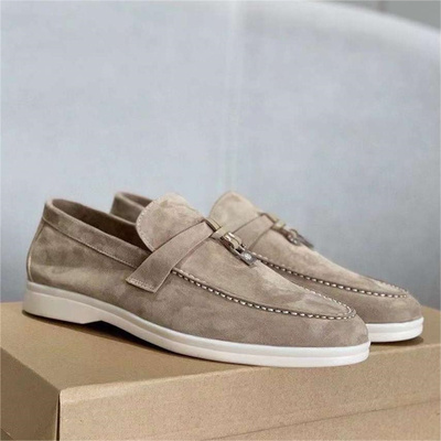 LP新款乐福鞋女一脚蹬单鞋反绒套脚情侣鞋舒适软底百搭平底懒人鞋