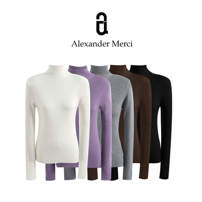 【山羊绒打底】必入 人手四件  无缝拼接羊绒高领打底衣D25T10241