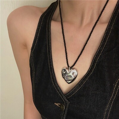 BKP曼谷公园「褶皱心」韩国小众设计 韩素希同款 纹理爱心项链绳