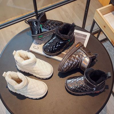儿童加厚雪地靴2025冬季女童靴子加绒保暖防水雪地棉男童靴子