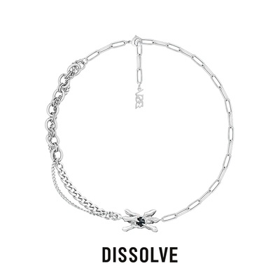 DISSOLVE铜镀白金蜘蛛项链