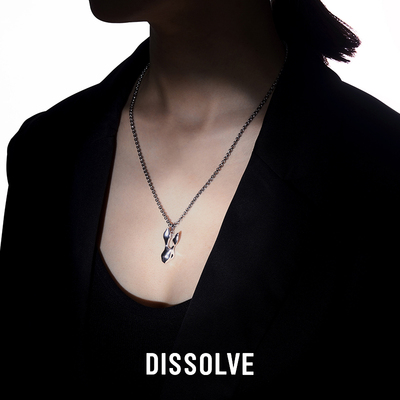 Dissolve925银兔子情侣项链