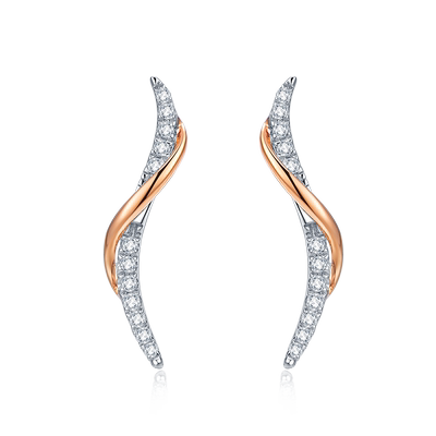 18K红白金钻石耳钉玛贝尔S型