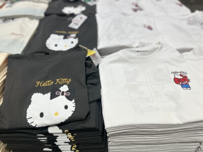 Costco开市客上海国内代购Hello Kitty女士短袖黑色白色纯棉可爱