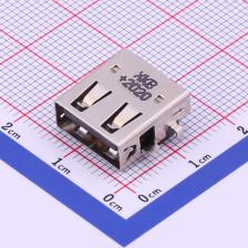 U221-046N-4BU02-FS USB连接器 Type-A 母座 沉板 板上4.45无卷边