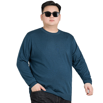 含桑蚕丝羊毛混纺针织衫男大码