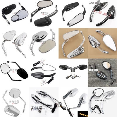 适用哈雷883 1200 X48街霸 路威 滑翔 路王软尾豪雅 后视镜反光镜