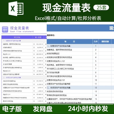 财务报表现金流量表excel表格