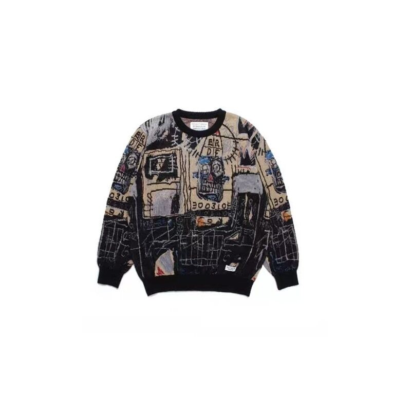WACKO MARIA x BASQUIAT 巴斯奎特 艺术家系列 套头针织衫 毛衣
