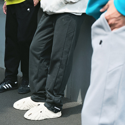 国潮魔术贴直筒休闲裤