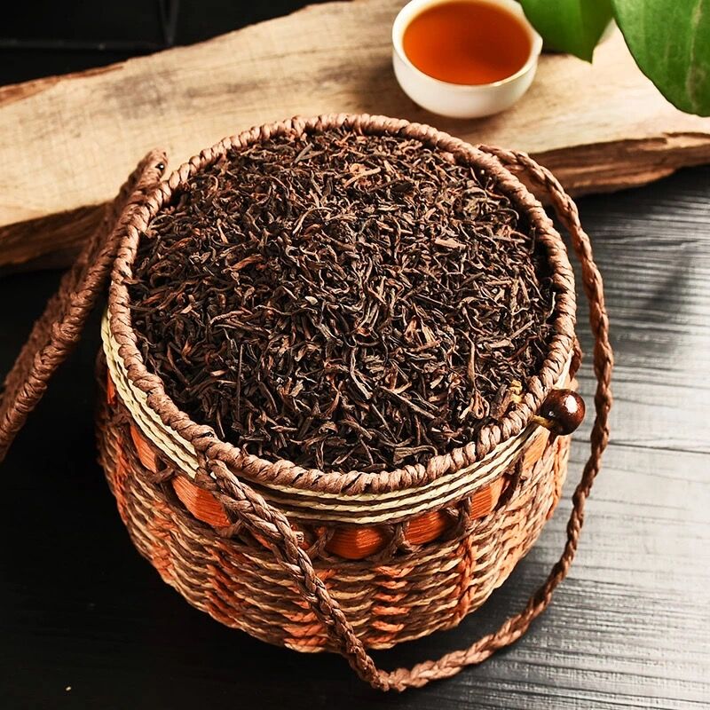 10年陈普洱茶熟茶散茶渤海宫廷普洱金牙陈年老普洱礼盒装500g