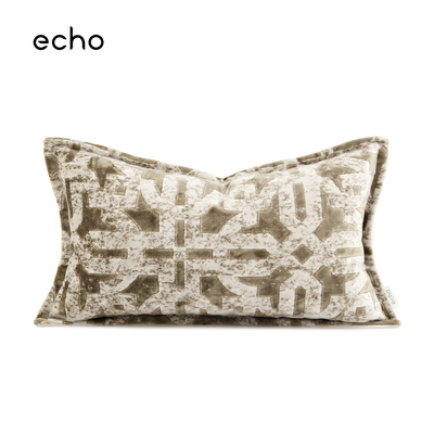 echo法式轻奢沙发进口米咖白割绒抱枕Velvet throw pillow腰靠垫