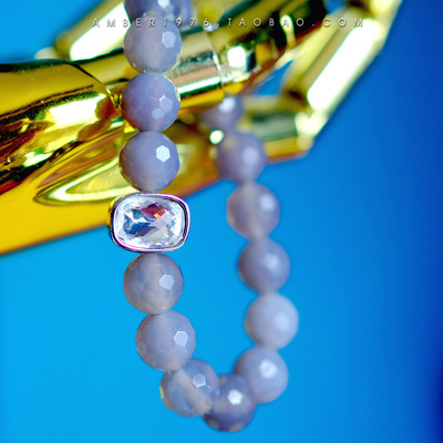 No.185 冰晶 Ⅶ DYRBERG/KERN 天然切角灰玛瑙水晶镶嵌中性风手链